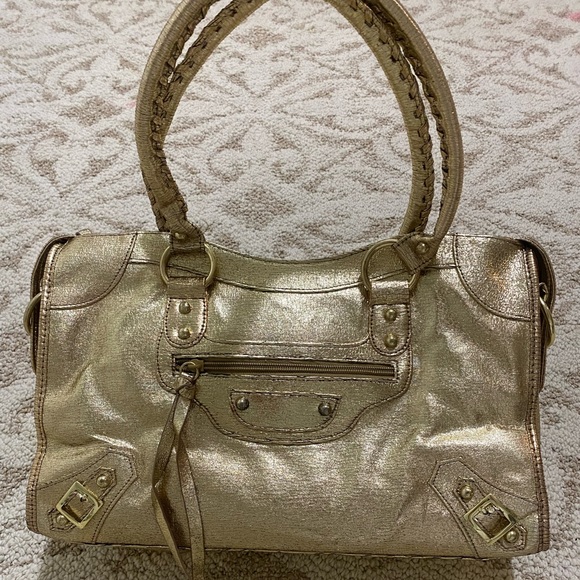 Bags | Metallic Gold Shoulder Bag | Poshmark